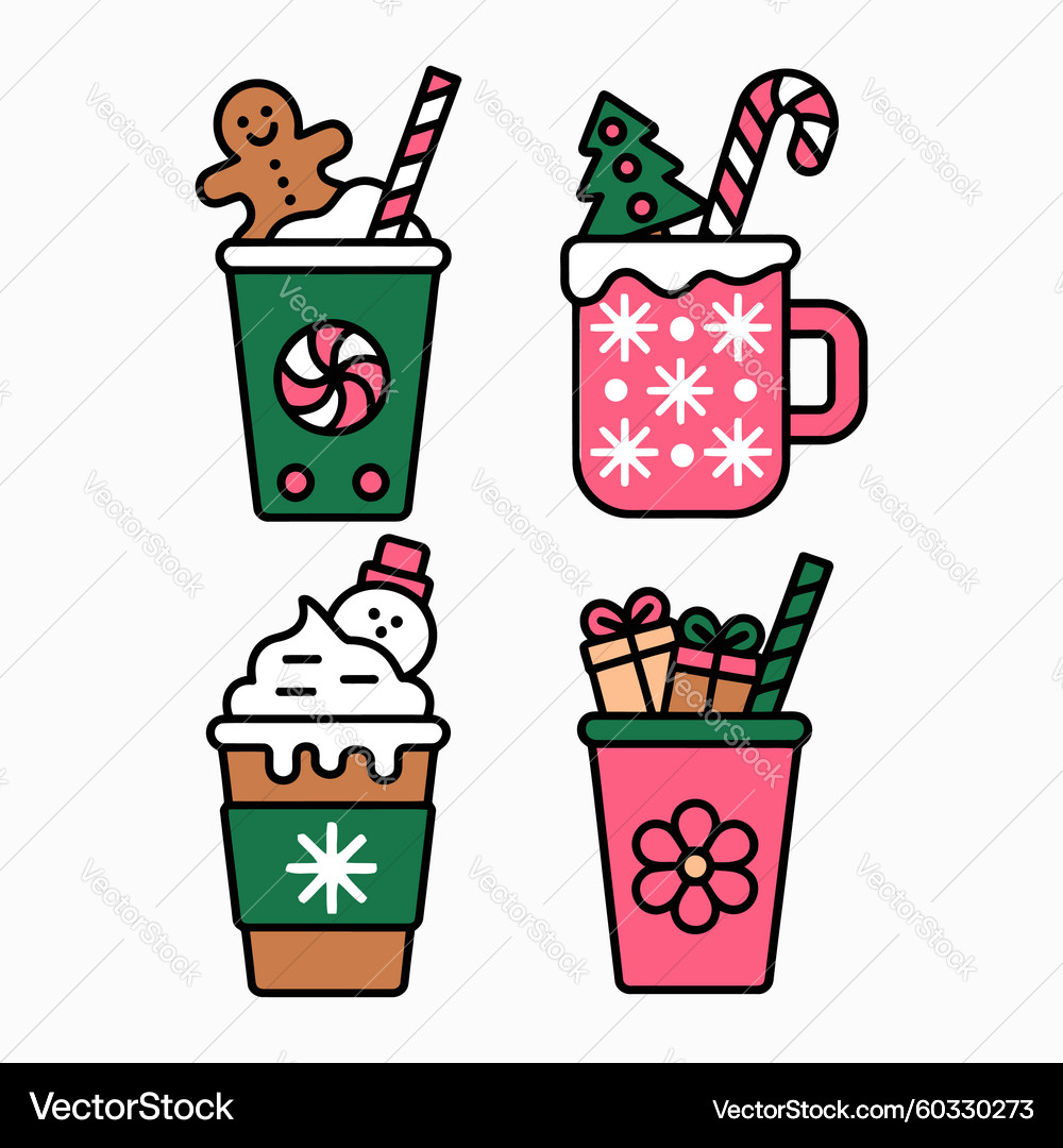 Festive Christmas Drinks Collection – Royalty-Free Vector | VectorStock