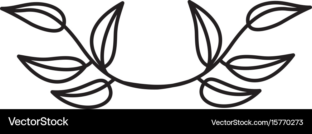 Leaf plant decorative icon Royalty Free Vector Image