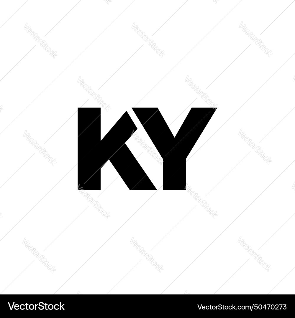 Letter k and y ky logo design template minimal Vector Image