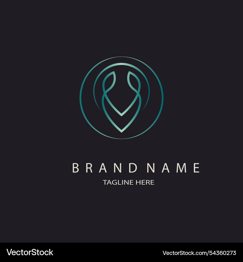 Modern monogram logo template design Royalty Free Vector