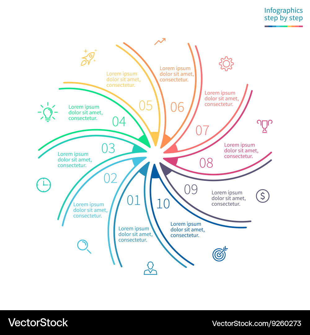 Outline infographic element Royalty Free Vector Image