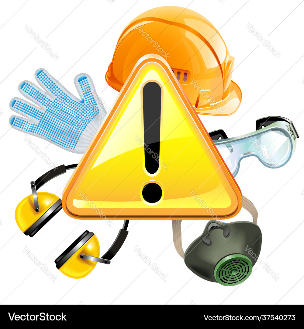 Protective equipment concept with triangle sign Vector Image