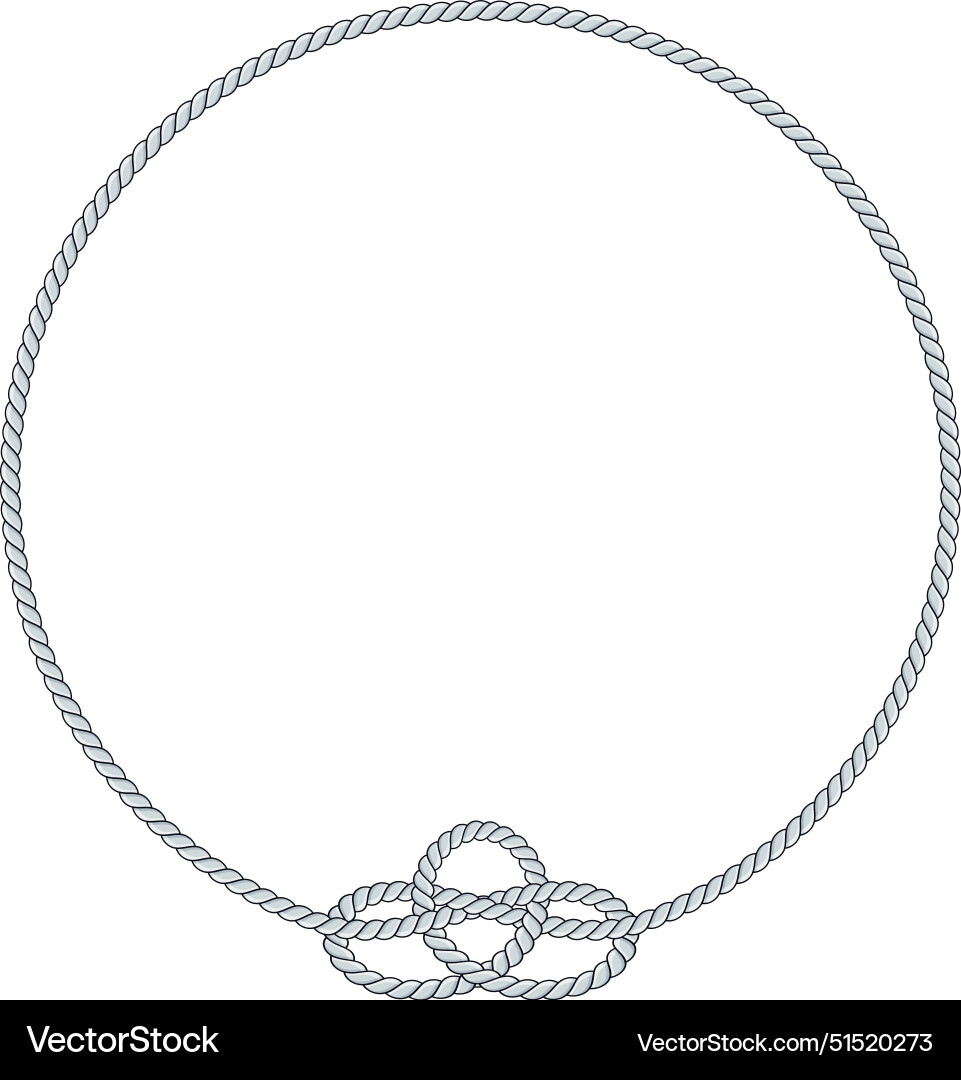 Round rope frame isolated on white background Vector Image