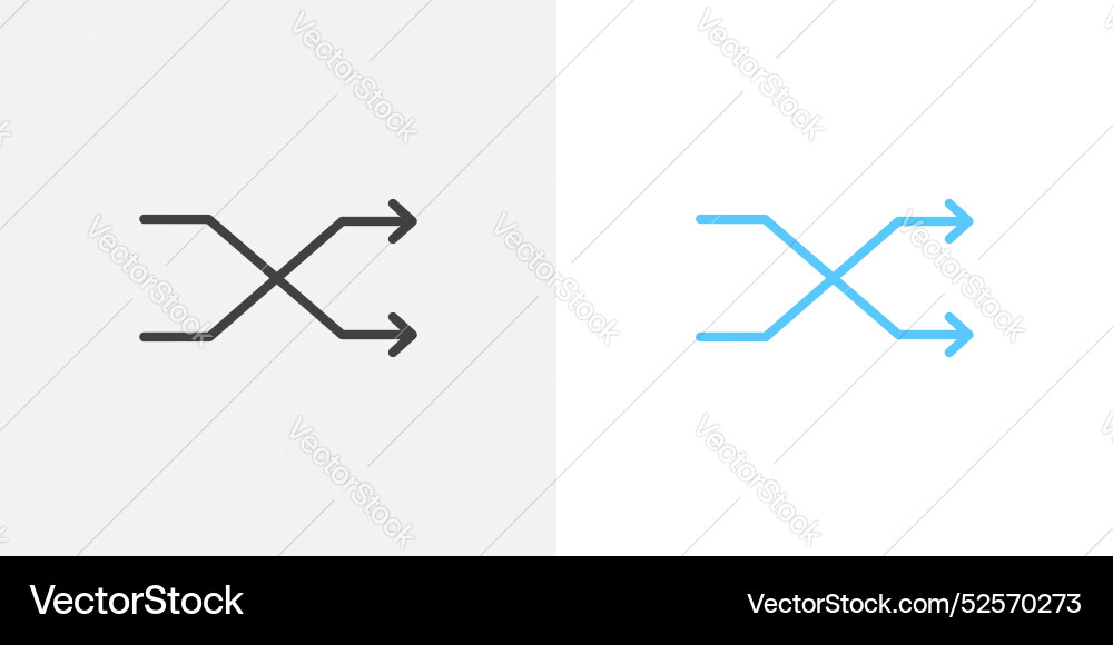 Shuffle icon set on white background Royalty Free Vector