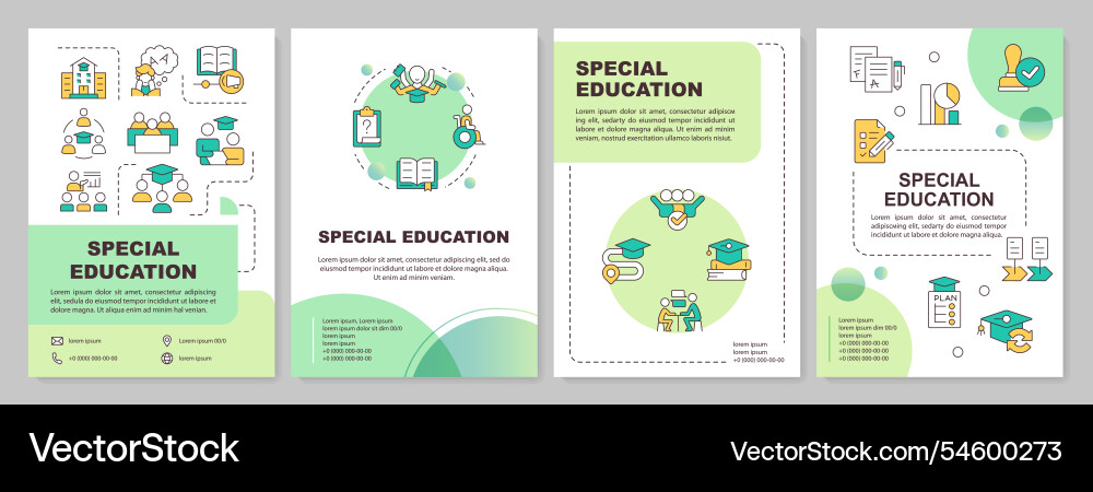 Special education green circle brochure template Vector Image