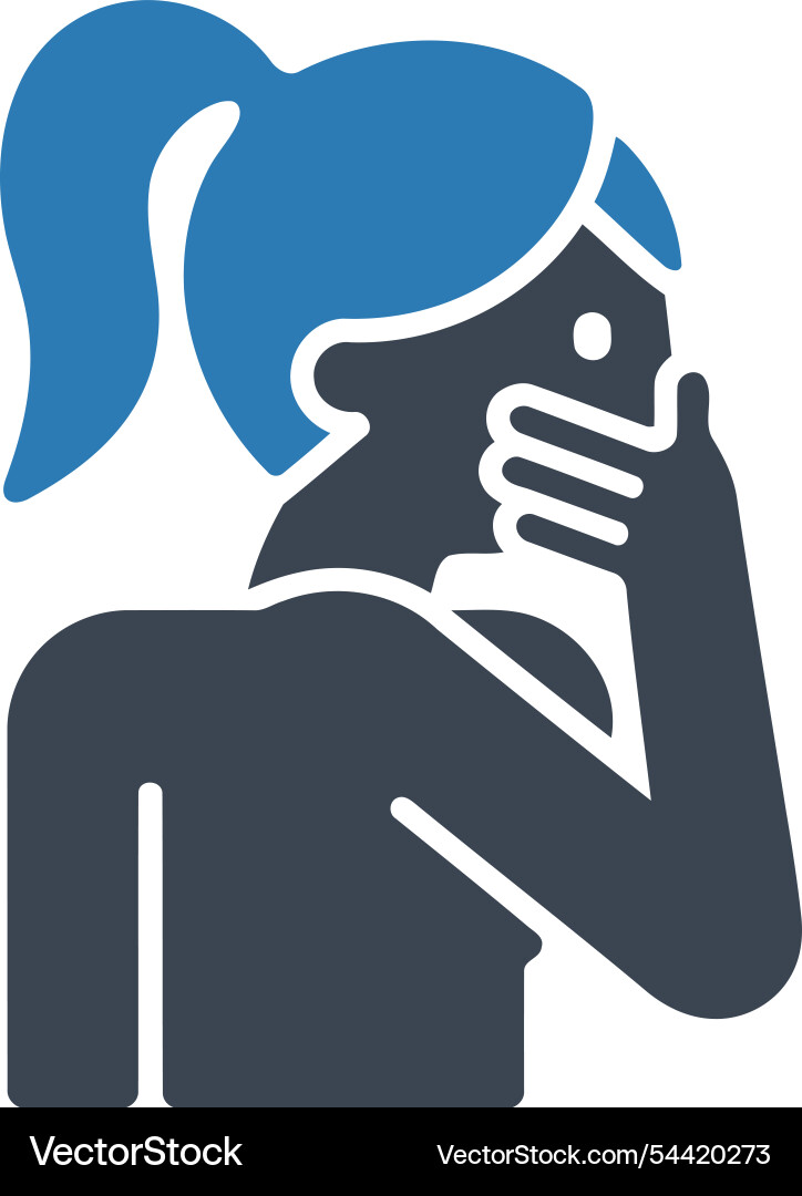 Woman touching face in shock icon Royalty Free Vector Image