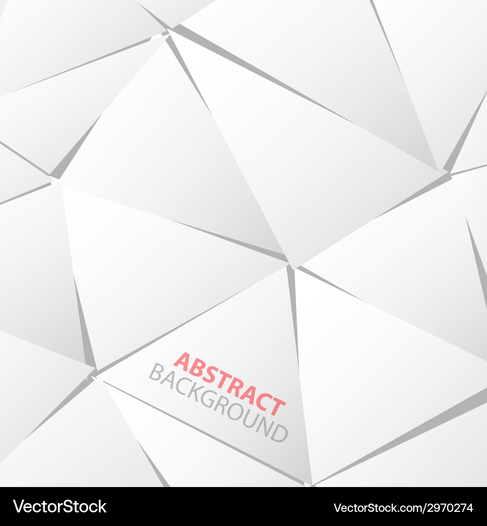 Abstract white paper triangle background Vector Image