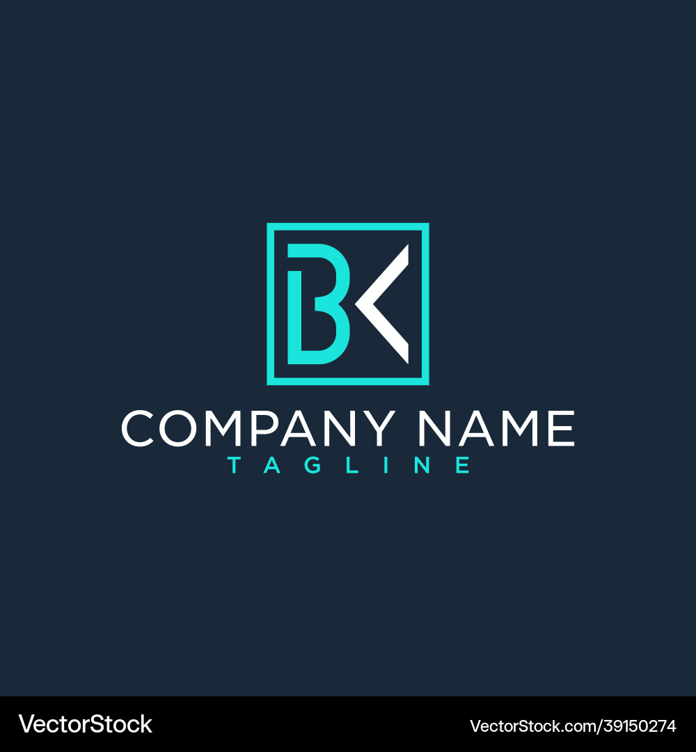 Bk kb initial logo luxury design inspiration Vector Image