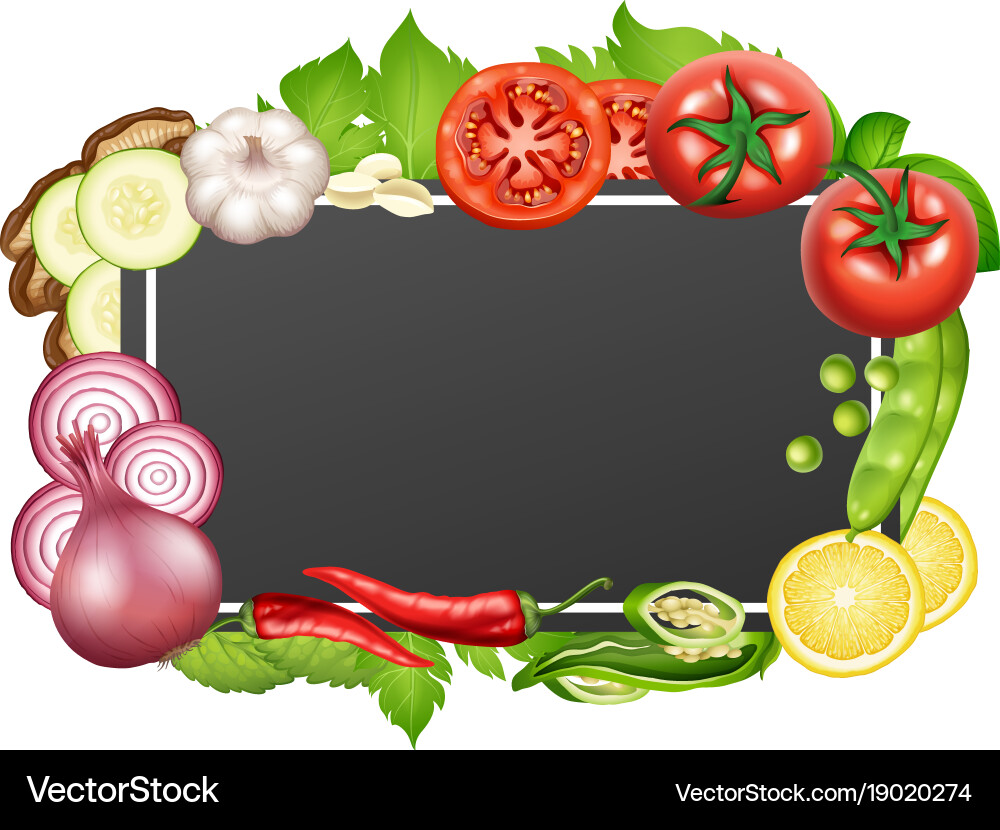 Vegetable Border Vector Seasonal Vegetables Empty Frame Vector