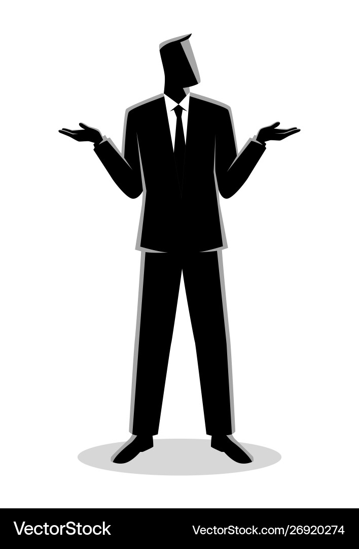 Businessman shrugging shoulders Royalty Free Vector Image