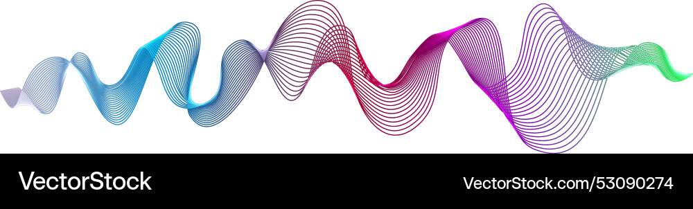 Color line waves effect audio curved equalizer Vector Image