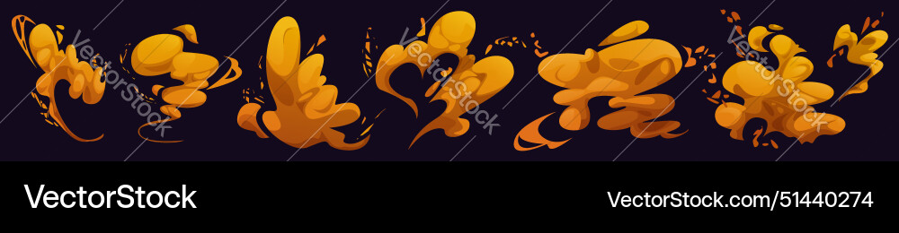 Dust smoke and magic cloud air spray comic cartoon