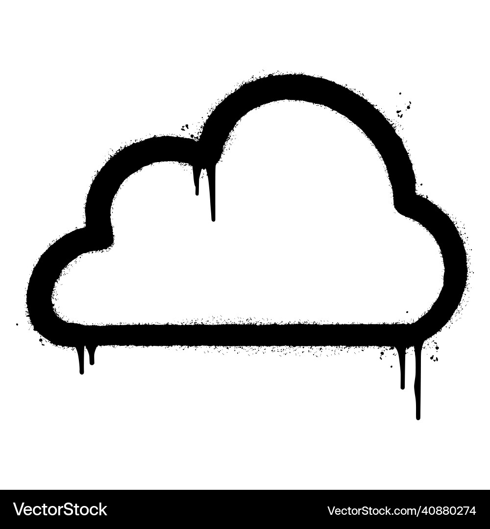 Graffiti spray cloud with over in black Royalty Free Vector