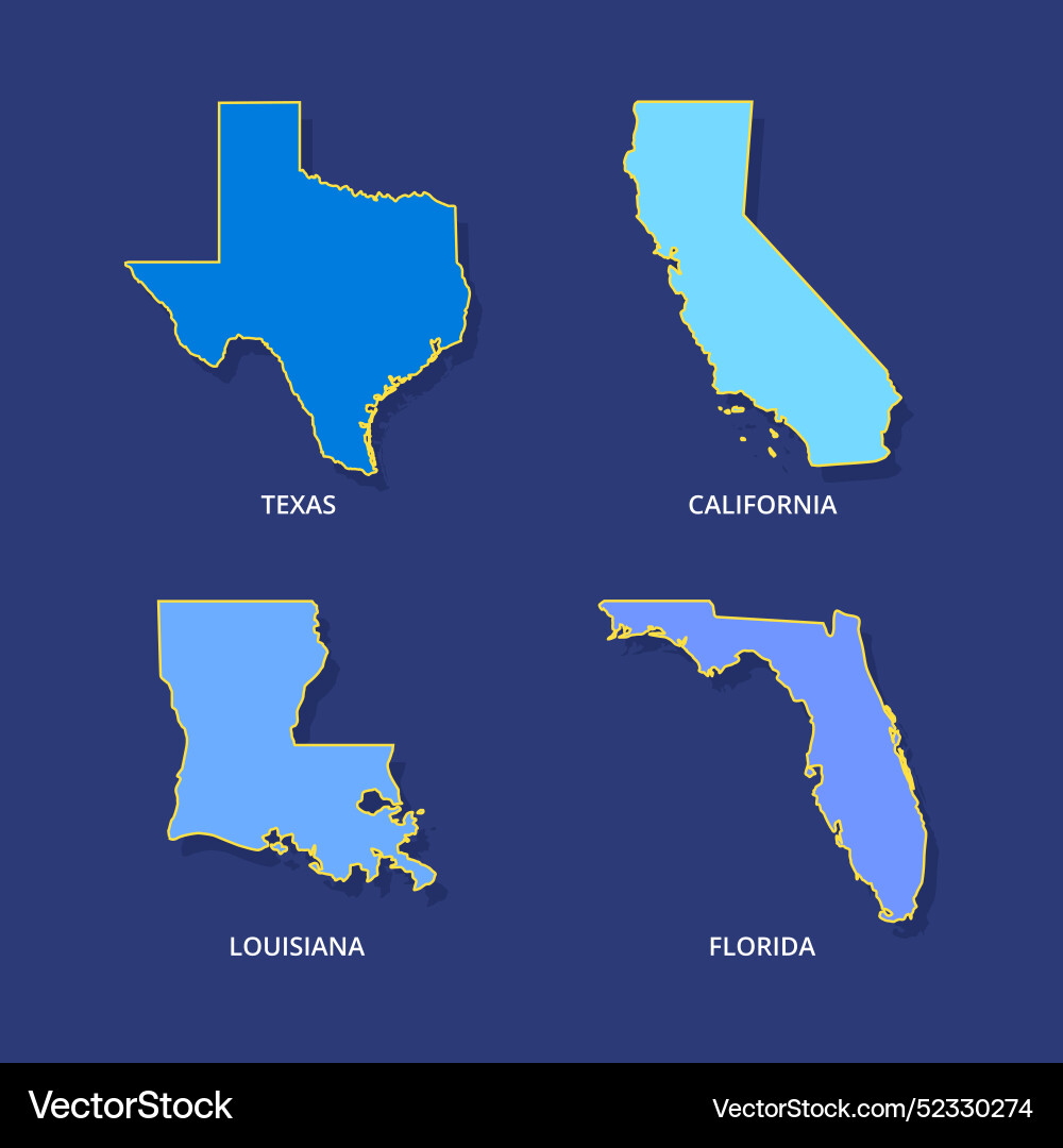 Hand drawn usa states outline map Royalty Free Vector Image