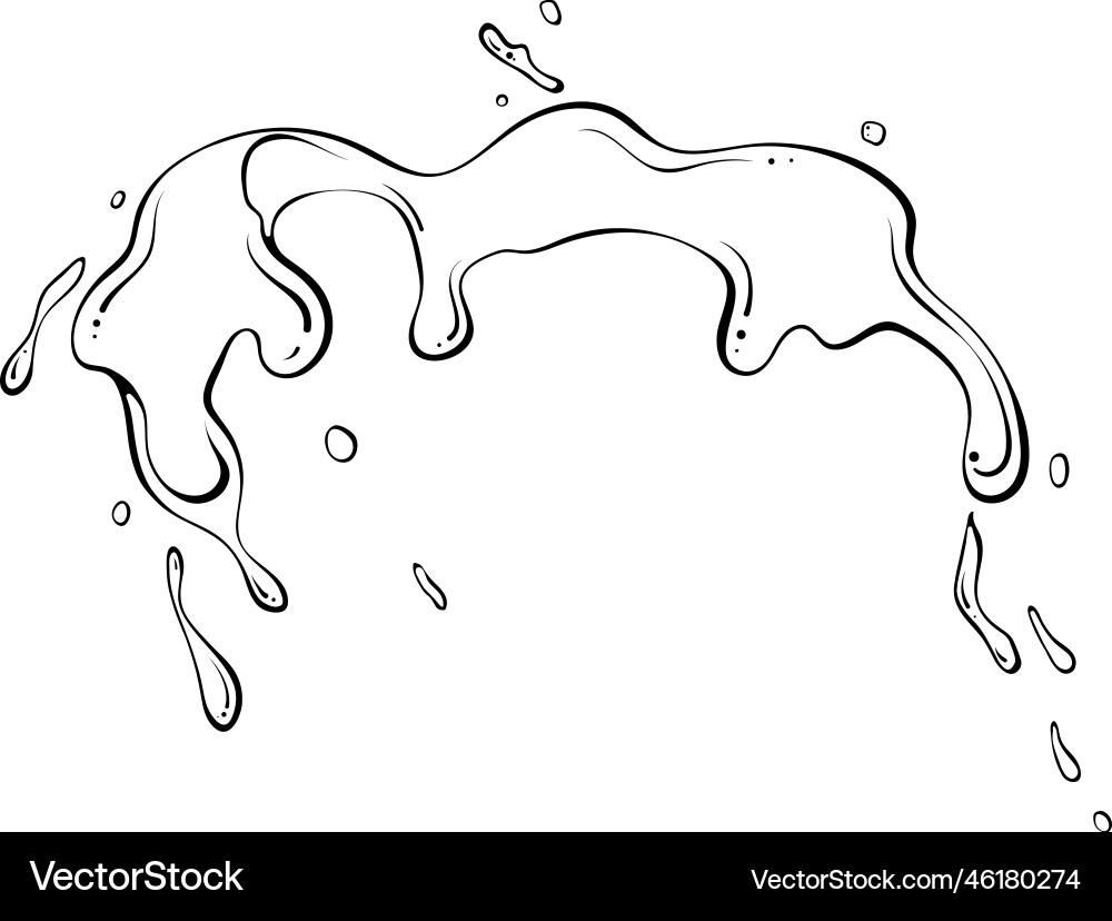 Liquid splash line art Royalty Free Vector Image