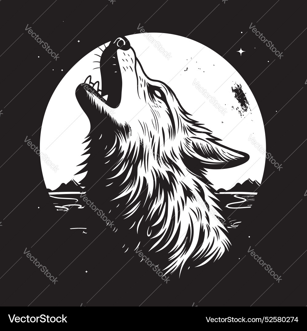 Midnightmelody logo design for moonlit howler Vector Image