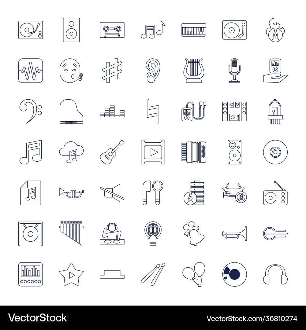 Musik Icons Lizenzfreies Vektorbild - VectorStock