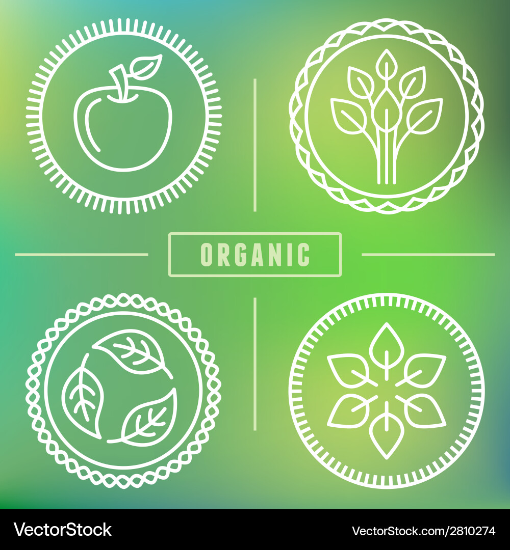 Organic icons Royalty Free Vector Image - VectorStock