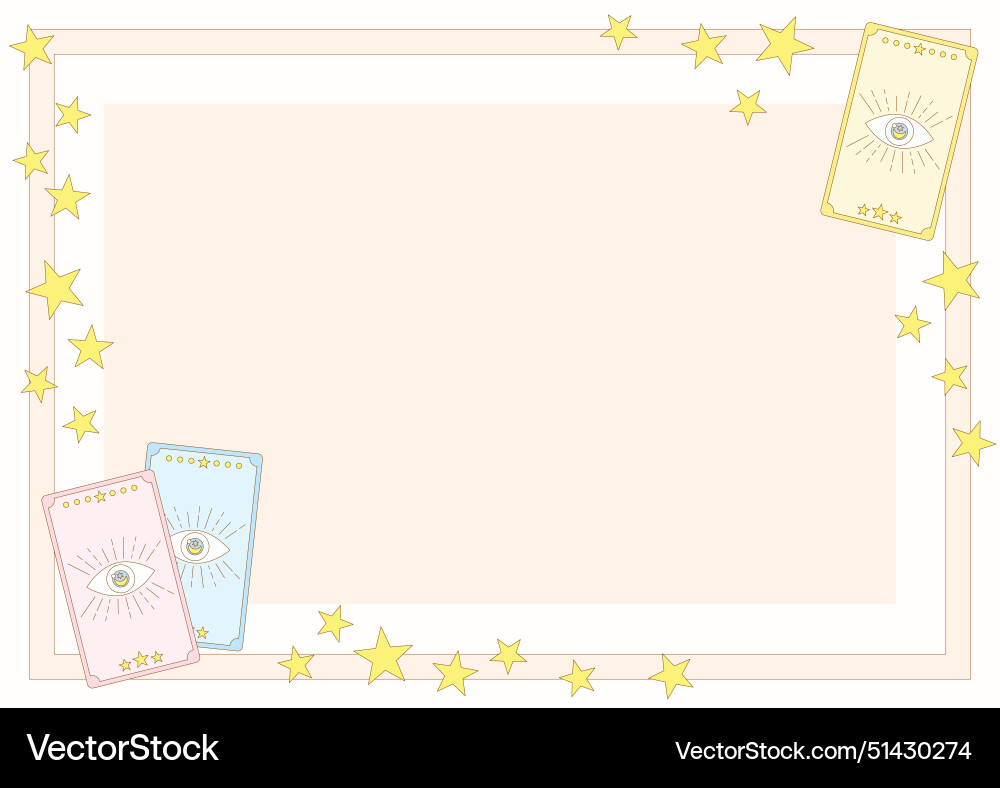 Pastel tarot card frame 2 Royalty Free Vector Image