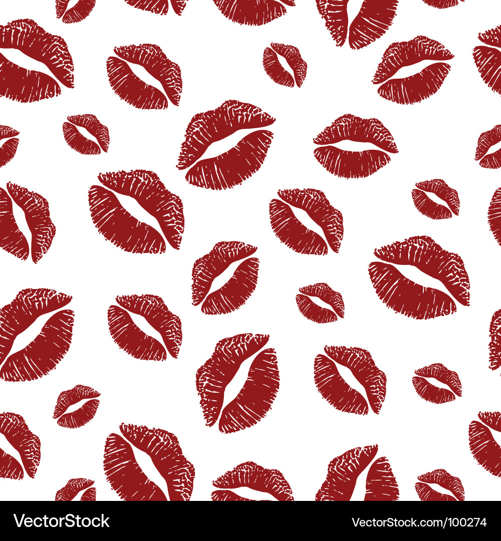 Red Kiss Pattern Royalty Free Vector Image - VectorStock