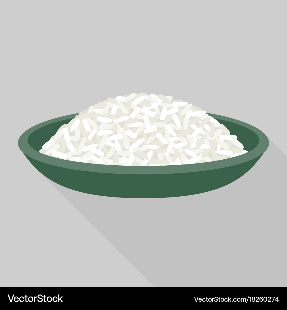Rice in a Plate Royalty Free Vector Image - VectorStock