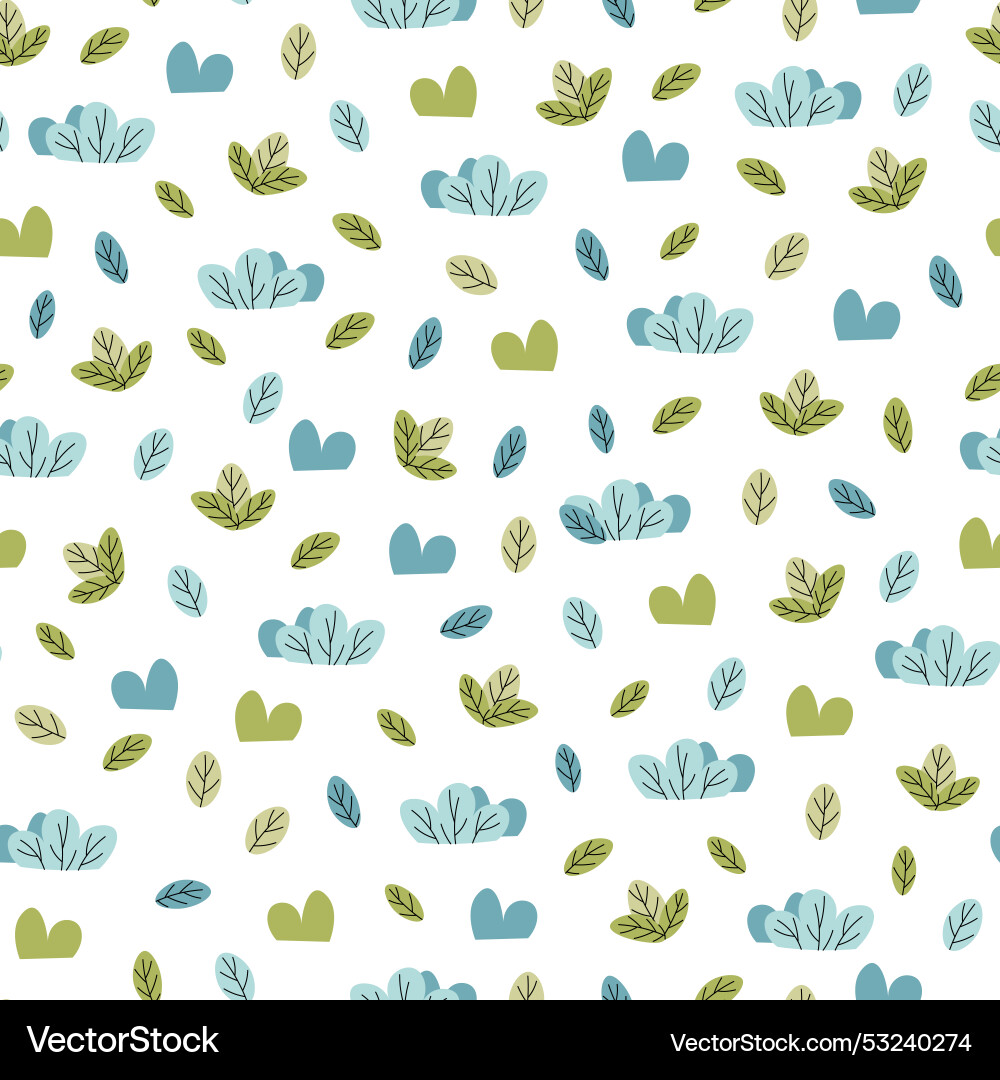 Seamless pattern with cute colorful bushes Vector Image