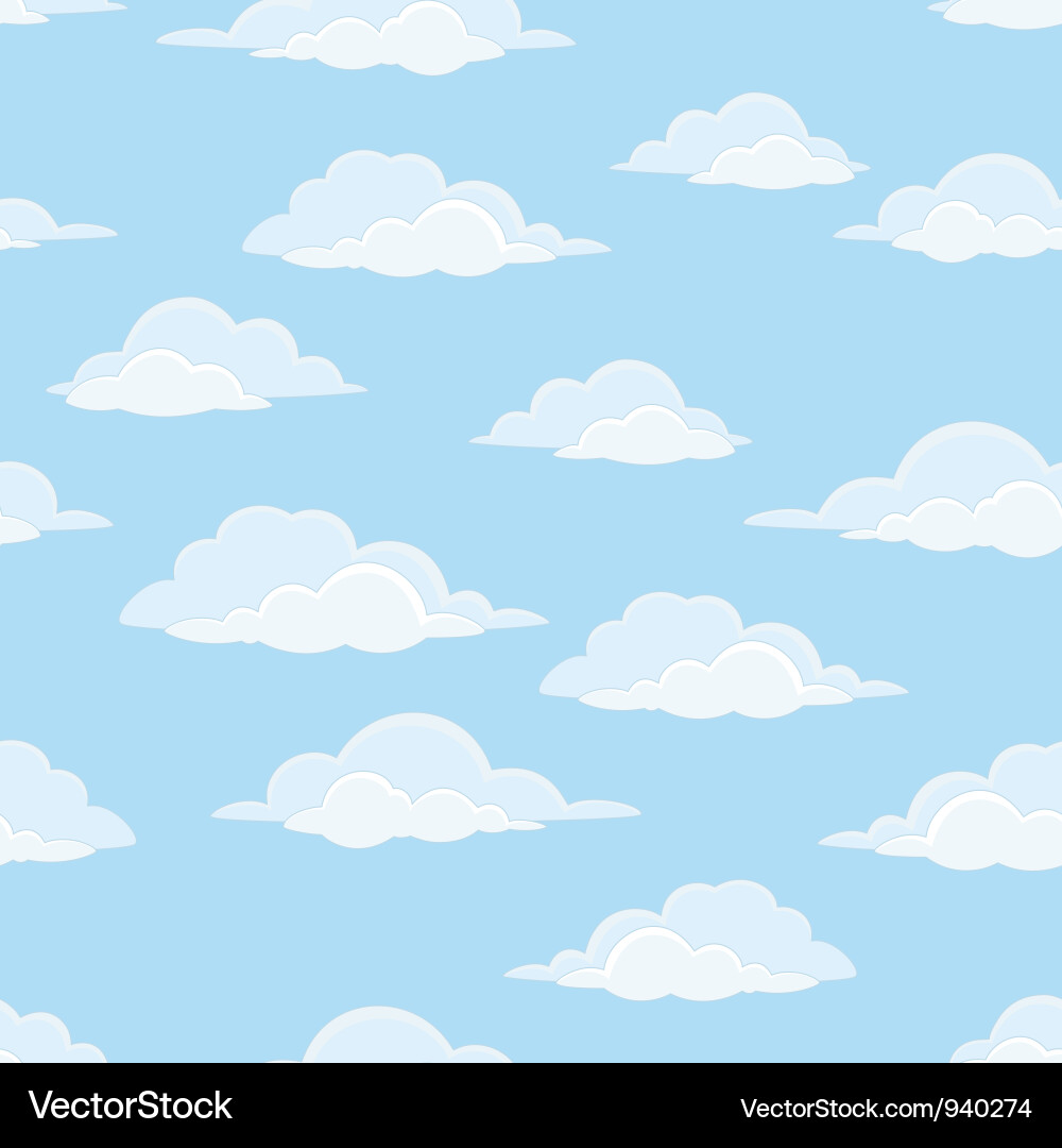 Sky with clouds seamless Royalty Free Vector Image