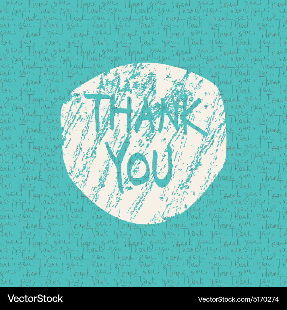 Thank you hand draw card Royalty Free Vector Image