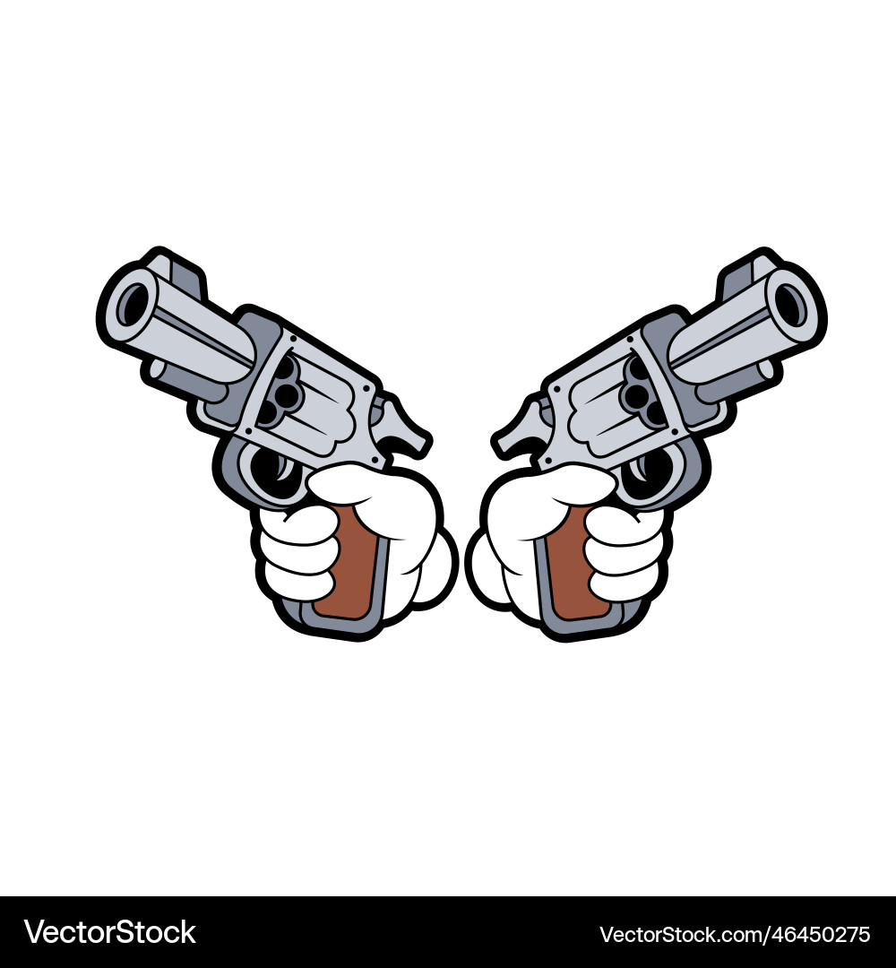 Cartoon hand holding a gun Royalty Free Vector Image