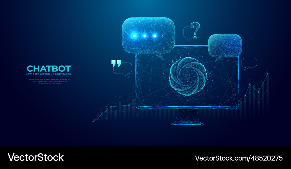 Chatbot abstract logo on a computer monitor screen