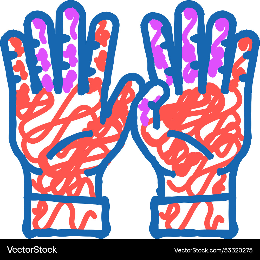 Eight number hand gesture icon doodle Royalty Free Vector