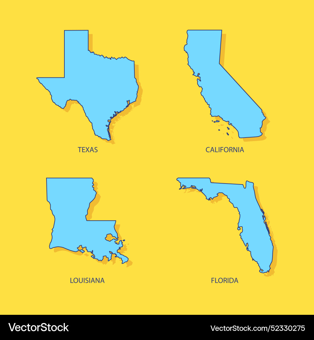 Hand drawn usa states outline map Royalty Free Vector Image