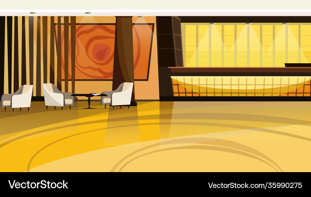 Hotel lobby Royalty Free Vector Image - VectorStock