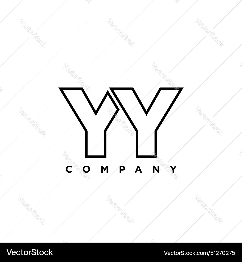 Letter y and yy logo design template minimal Vector Image