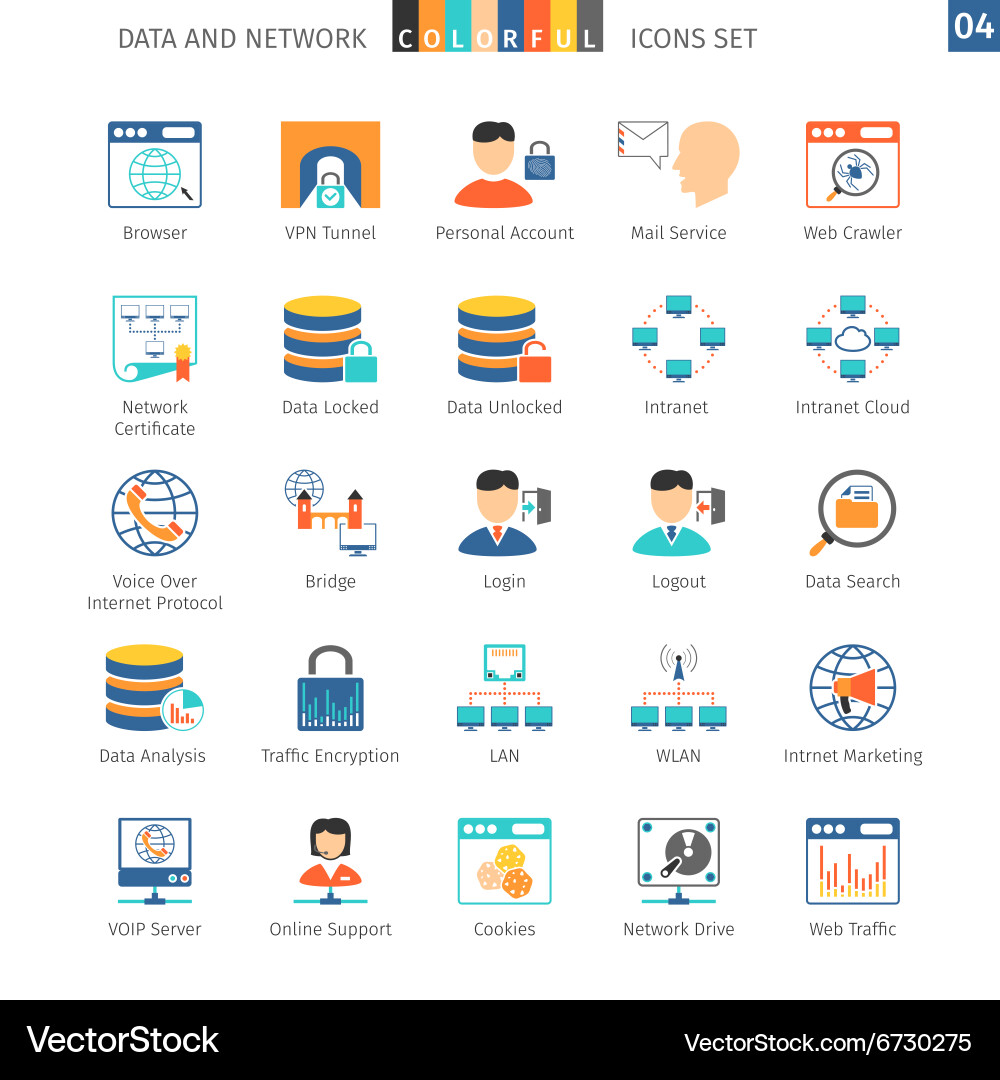 Networks set 04 Royalty Free Vector Image - VectorStock