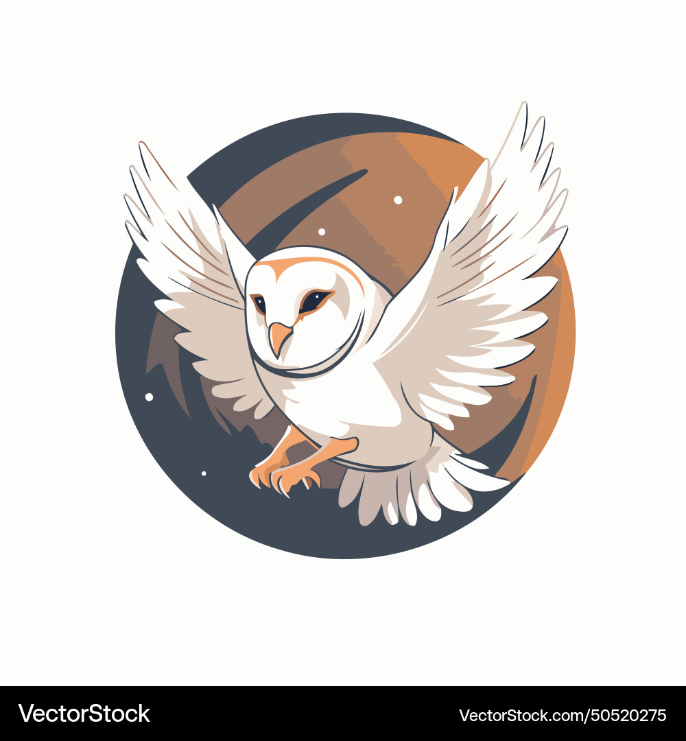 Owl flying in the sky on white background Vector Image