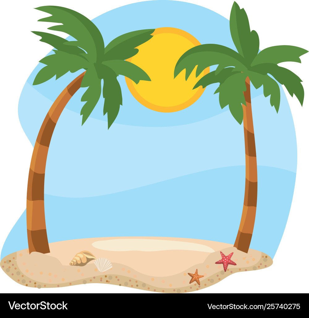 Palm tree summer season design Royalty Free Vector Image