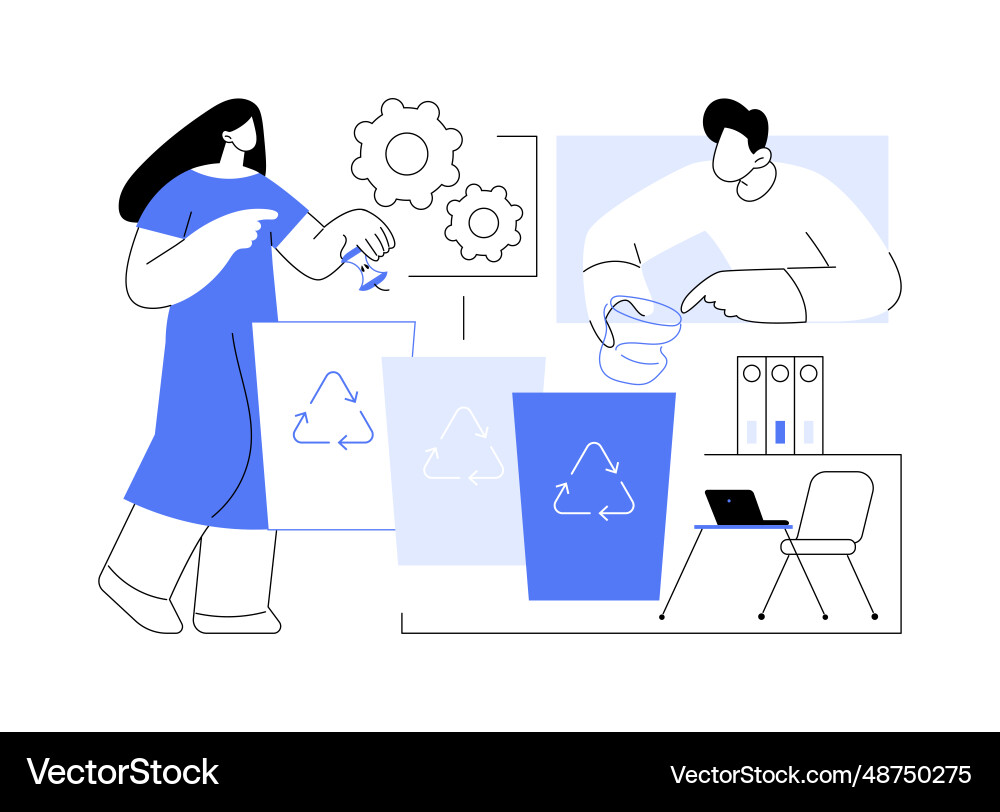 Recycling station isolated cartoon Royalty Free Vector Image