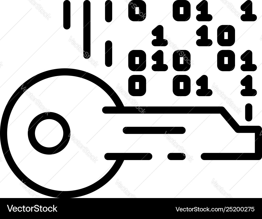 Selection encryption key icon outline style Vector Image