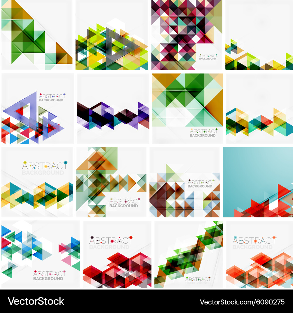 Set of triangle geometric abstract backgrounds Vector Image