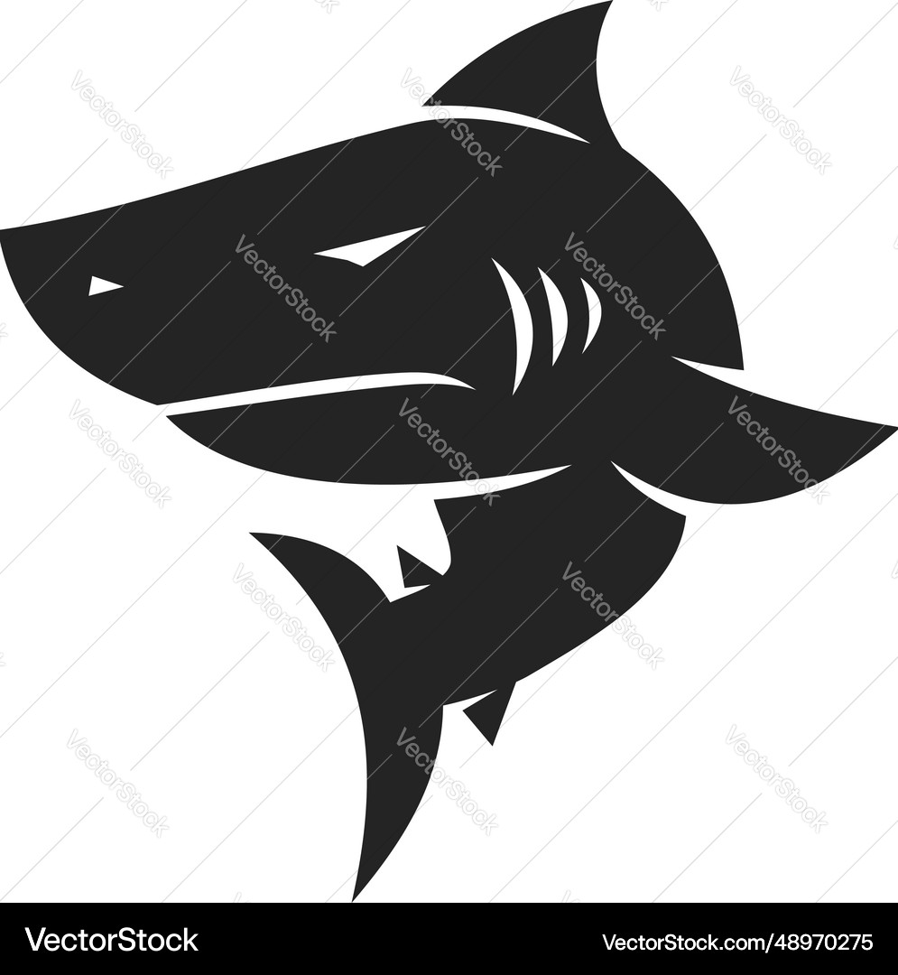 Shark logo template isolated brand identity icon Vector Image