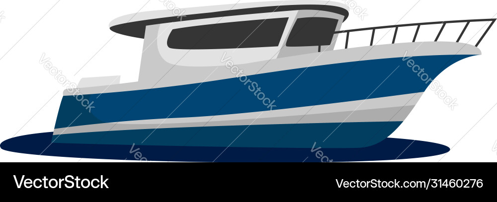 Blue boat on white background Royalty Free Vector Image