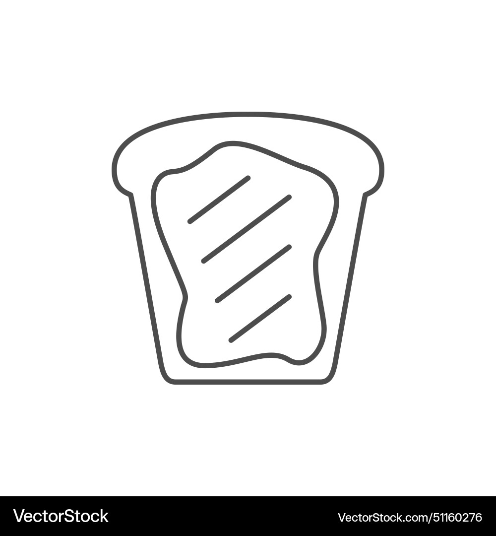 Bread with jam line icon Royalty Free Vector Image
