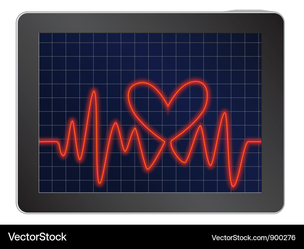 Cardiogram with heart Royalty Free Vector Image