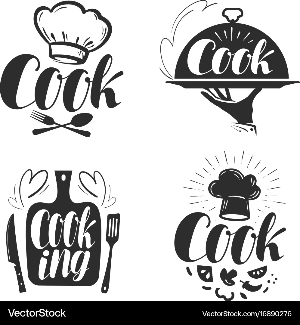 Cook chef logo or label for design Royalty Free Vector Image
