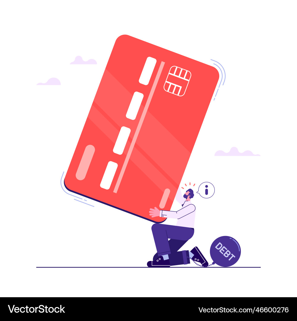 Credit card debt and financial problem concept Vector Image