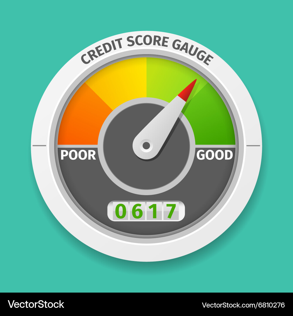 Credit score gauge Royalty Free Vector Image - VectorStock