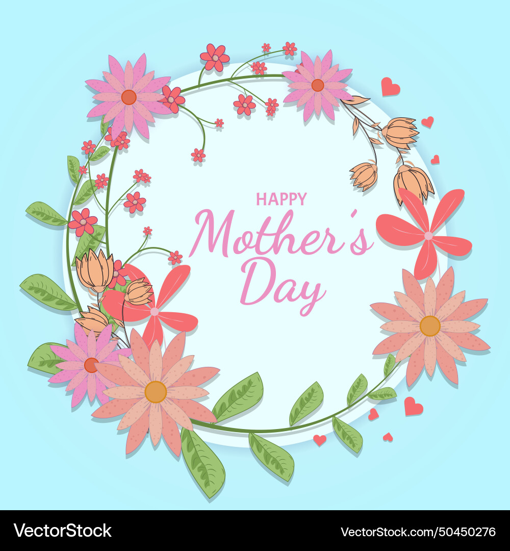 Happy mother day background floral Royalty Free Vector Image