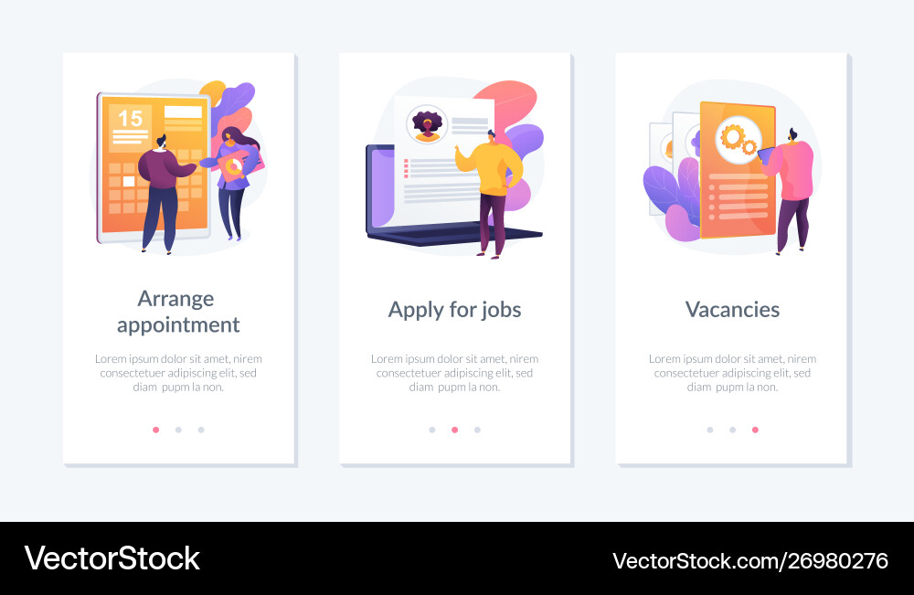 Job application webpage template Royalty Free Vector Image