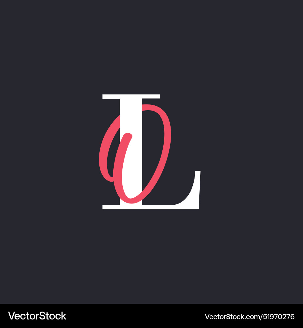 Letter lo logo perfectly blended initials Vector Image